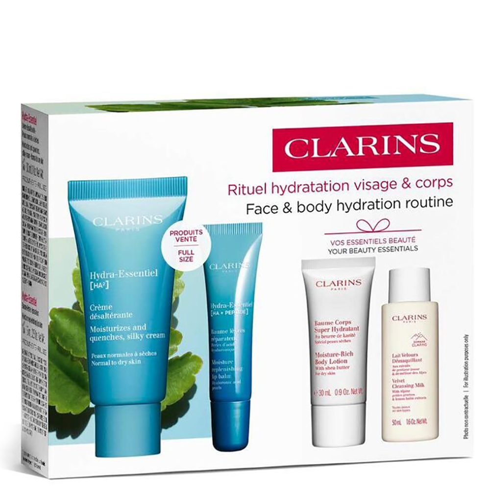 Clarins Face & Body Hydration Routine Set | Ascot Cosmetics